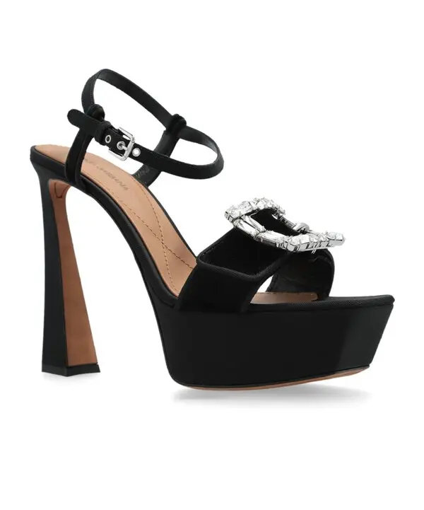 Dolce & Gabbana Embellished Velvet Platform Sandals