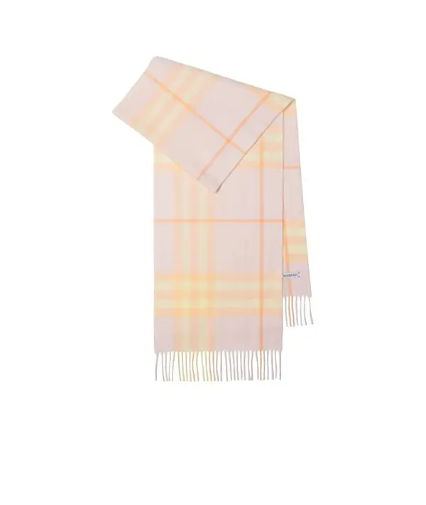 Burberry Checked Fringed-edge Scarf - Bean Paste Powder