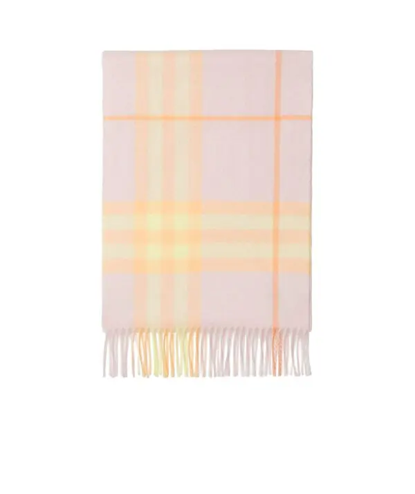 Burberry Checked Fringed-edge Scarf - Bean Paste Powder