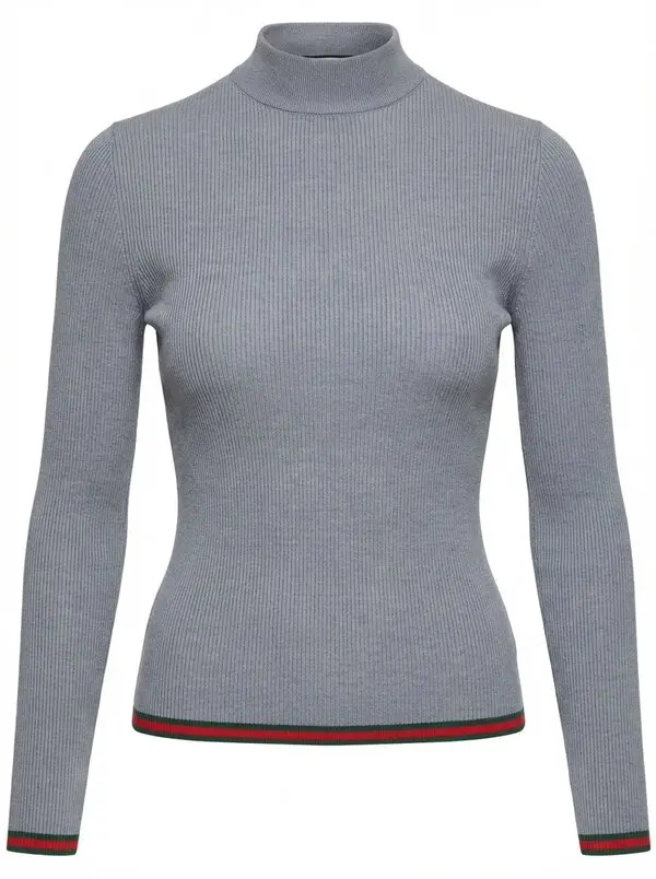 Gucci Ribbed Long-sleeve Sweater - Air Force Blue