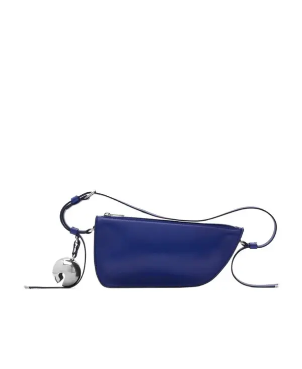 Burberry Sling Shield Bell-charm Zipped Shoulder Bag - Knight Blue