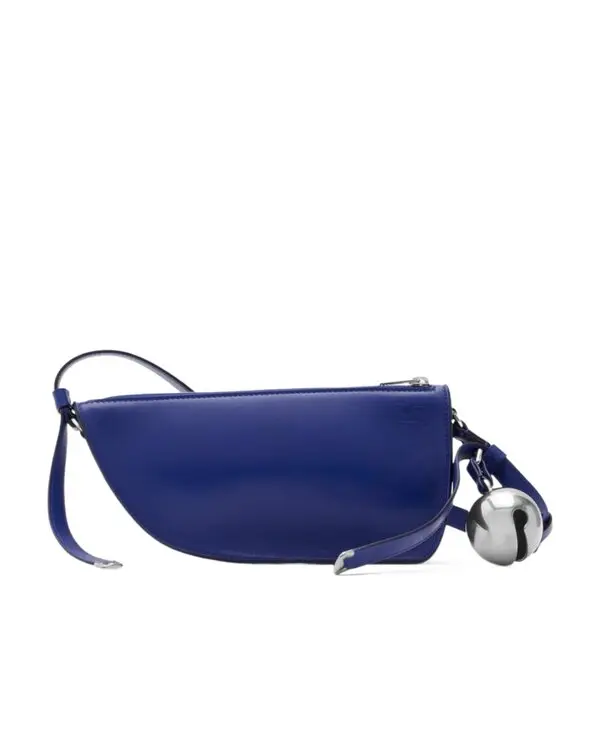 Burberry Sling Shield Bell-charm Zipped Shoulder Bag - Knight Blue