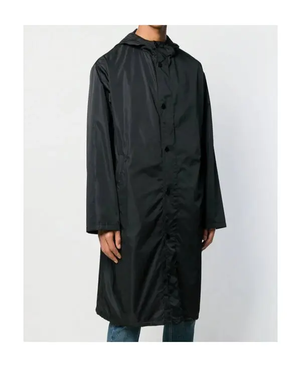 Kenzo Logo Printed Long Overcoat