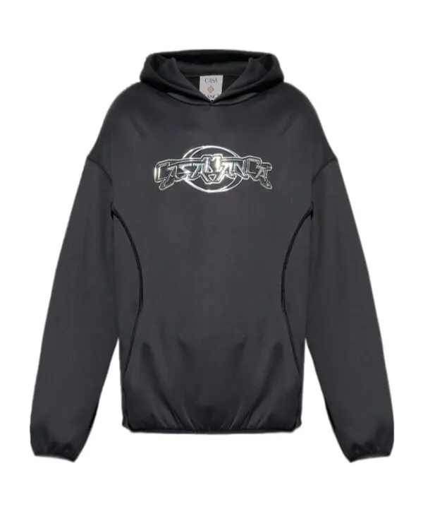 Casablanca Logo Hooded Sweatshirt - Black