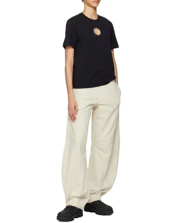 Moncler Crewneck T-shirt With Ring Detail - Black