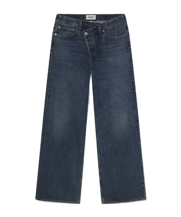 AGOLDE High-rise Wide-leg Jeans With Button Detail - Blue