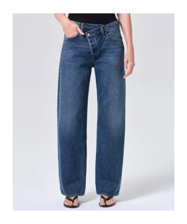 AGOLDE High-rise Wide-leg Jeans With Button Detail - No