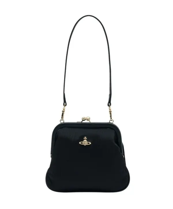 VIVIENNE WESTWOOD Saturn Logo Plaque Mini Tote Bag - Black