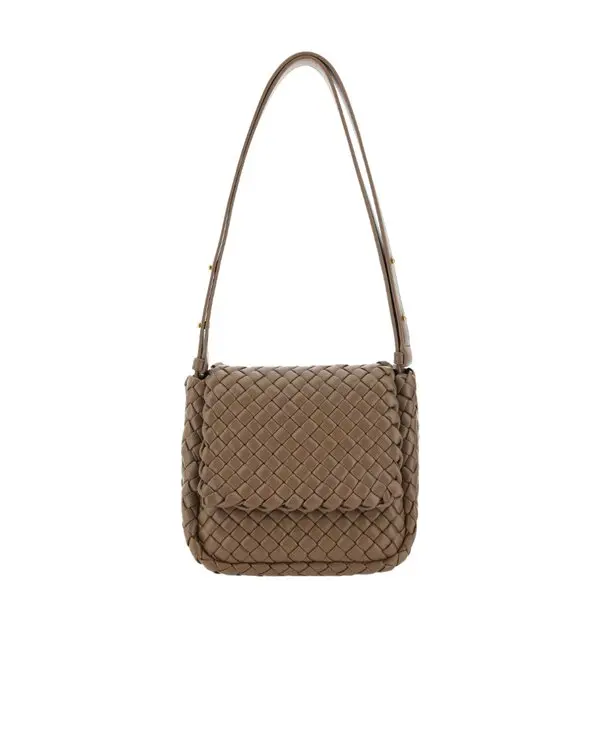 Bottega Veneta Mini Cobble Shoulder Bag - Brown Grey