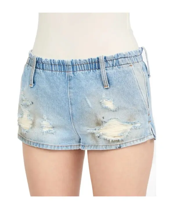 MAISON MARGIELA Distressed Denim Shorts - Medium Blue
