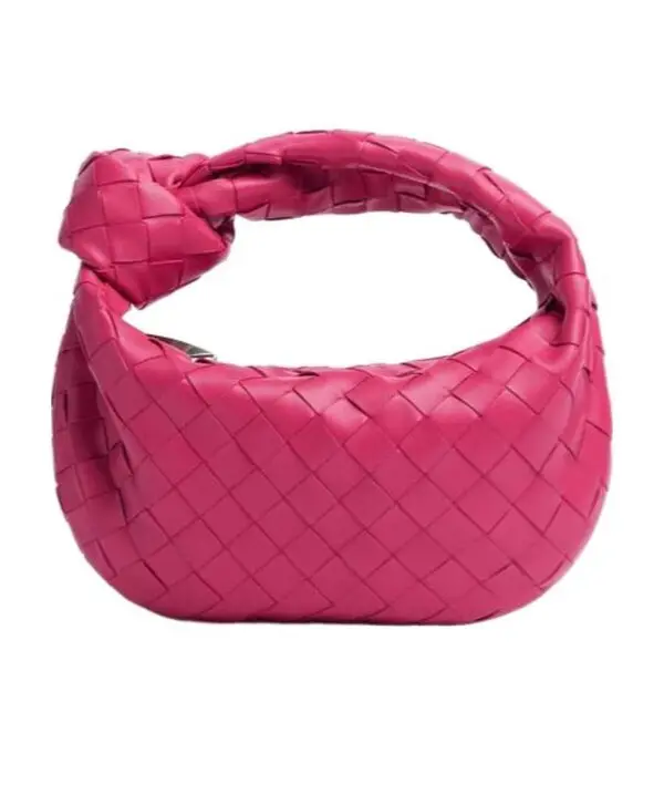 Bottega Veneta Logo Woven Handbag - Pink