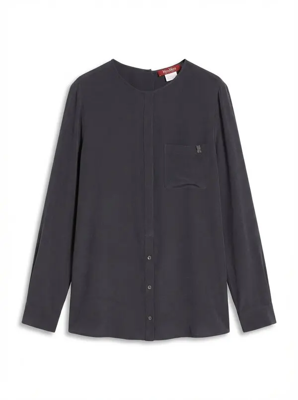 Max Mara Long-sleeved Shirt With Logo Detail - No