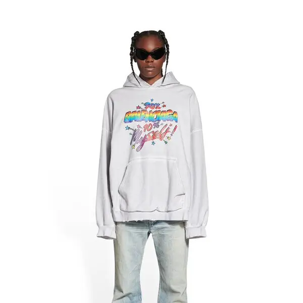 Balenciaga Graphic Printed Long Sleeve Hoodie