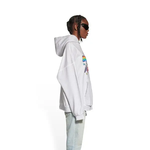 Balenciaga Graphic Printed Long Sleeve Hoodie