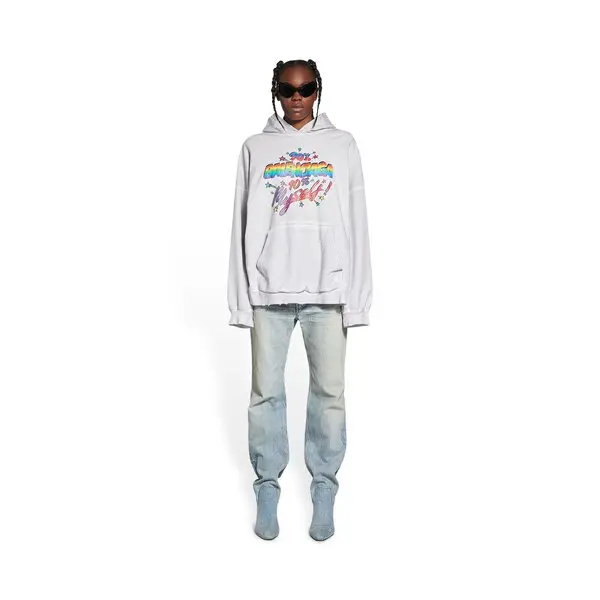 Balenciaga Graphic Printed Long Sleeve Hoodie