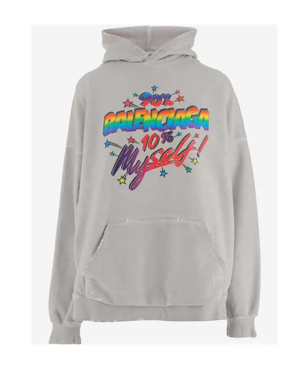Balenciaga Graphic Printed Long Sleeve Hoodie