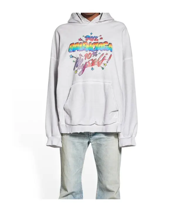 Balenciaga Graphic Printed Long Sleeve Hoodie