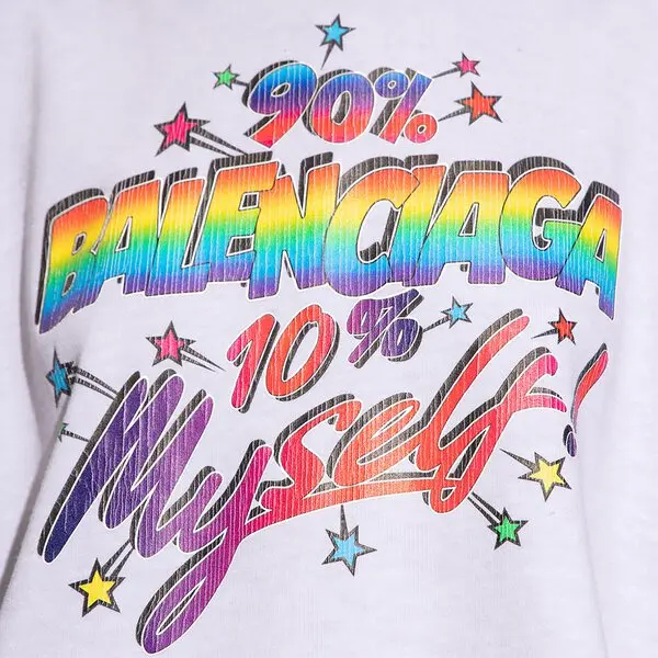 Balenciaga Graphic Printed Long Sleeve Hoodie
