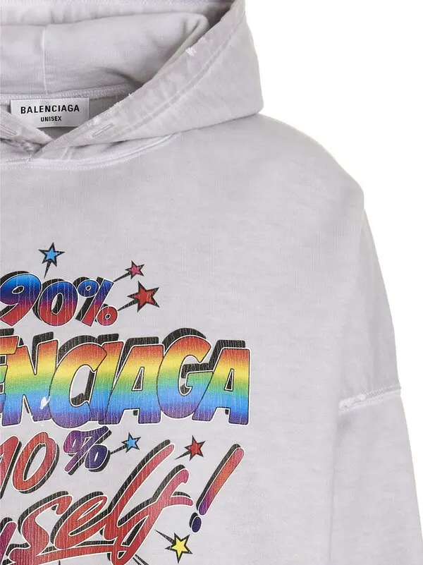 Balenciaga Graphic Printed Long Sleeve Hoodie