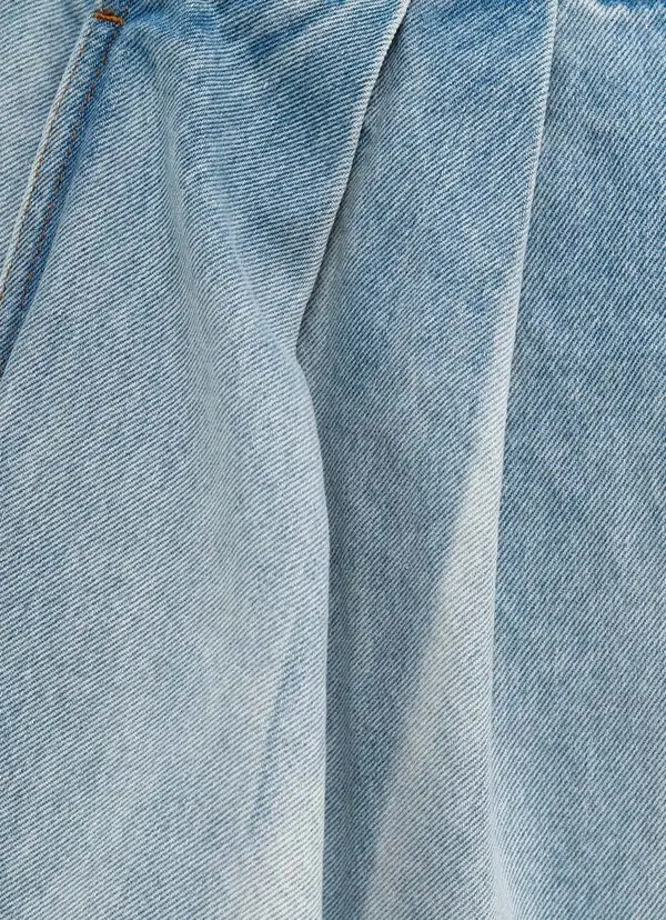 Dries Van Noten Denim Midi Skirt With Front Slit