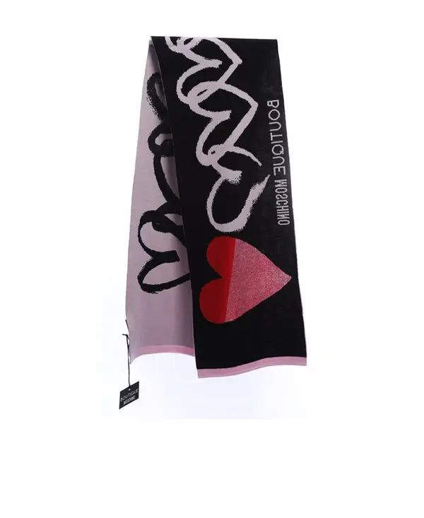 Moschino Wool Scarf With Love Pattern