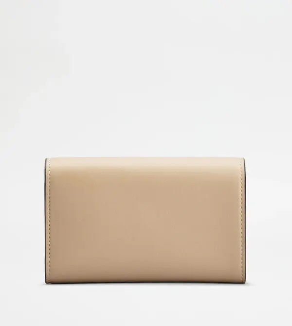 TOD'S Bar Tri-fold Wallet - Beige