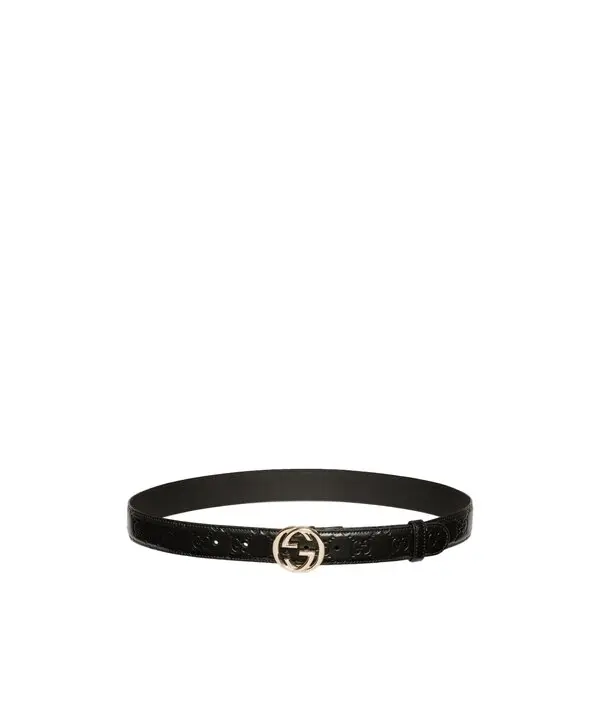 Gucci Interlocking G Buckle Belt - Black
