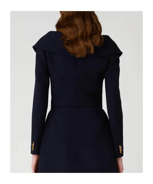 Alessandra Rich Off-shoulder Tailored Blazer With Front Button Closure