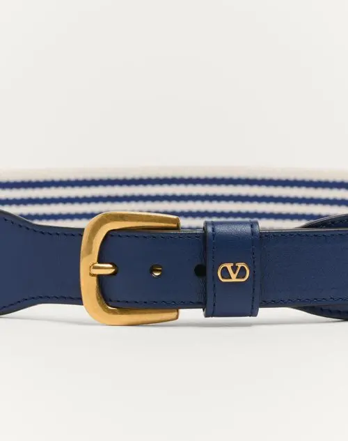 Valentino Garavani Vlogo Signature Striped Belt