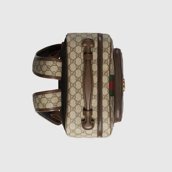 Gucci Ophidia Gg Supreme Canvas Leather Backpack - Green