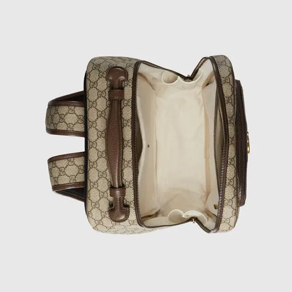 Gucci Ophidia Gg Supreme Canvas Leather Backpack - Green