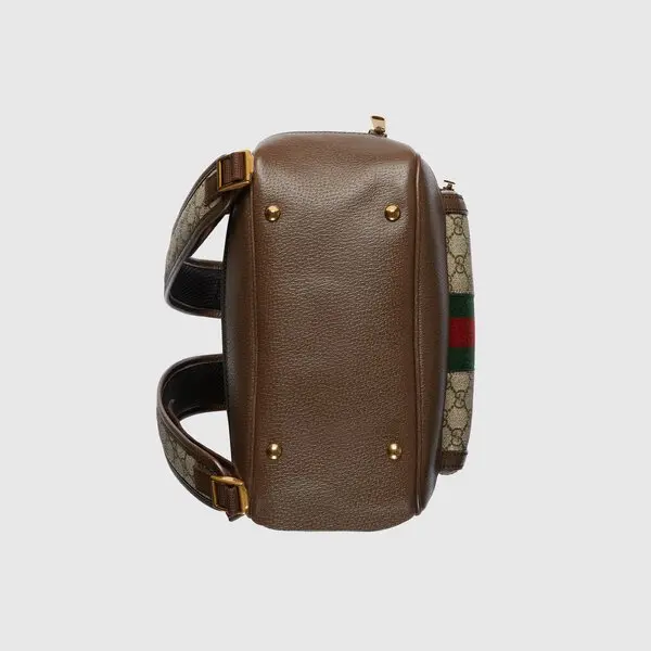 Gucci Ophidia Gg Supreme Canvas Leather Backpack - Green