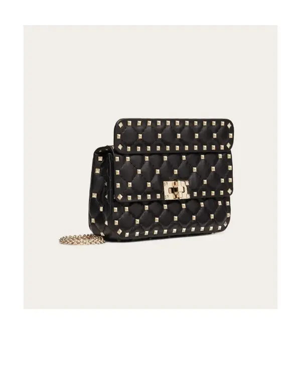 Valentino Garavani Rockstud Spike Small Shoulder Bag - Black