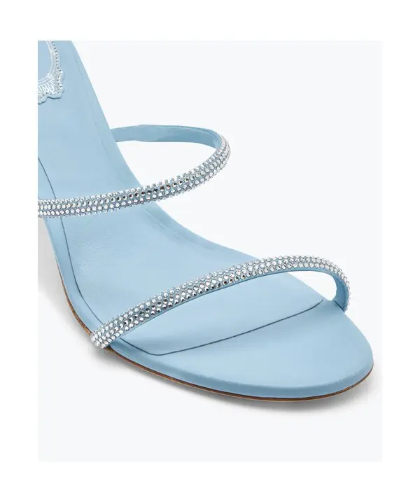 Rene Caovilla Open-toe Embellished High-heeled Sandals - Blue