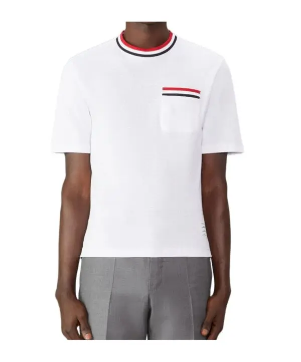 Thom Browne Pointelle-knit Crewneck T-shirt - White
