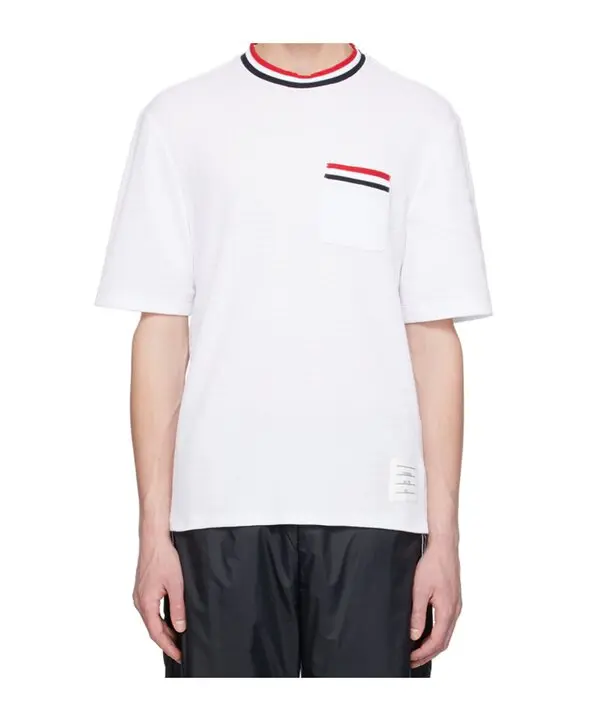 Thom Browne Pointelle-knit Crewneck T-shirt - White