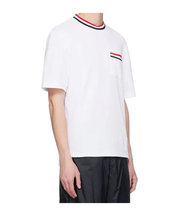 Thom Browne Pointelle-knit Crewneck T-shirt - White