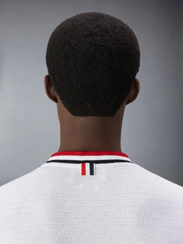 Thom Browne Pointelle-knit Crewneck T-shirt - White