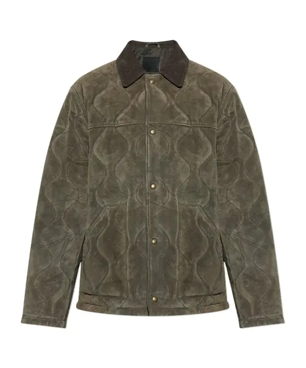 ALLSAINTS Quilted Oversized Jacket - Ashkhakigreen