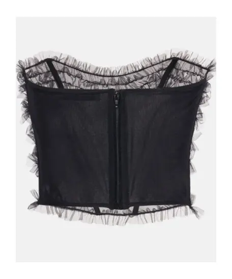 Alessandra Rich Ruched Tulle Bustier