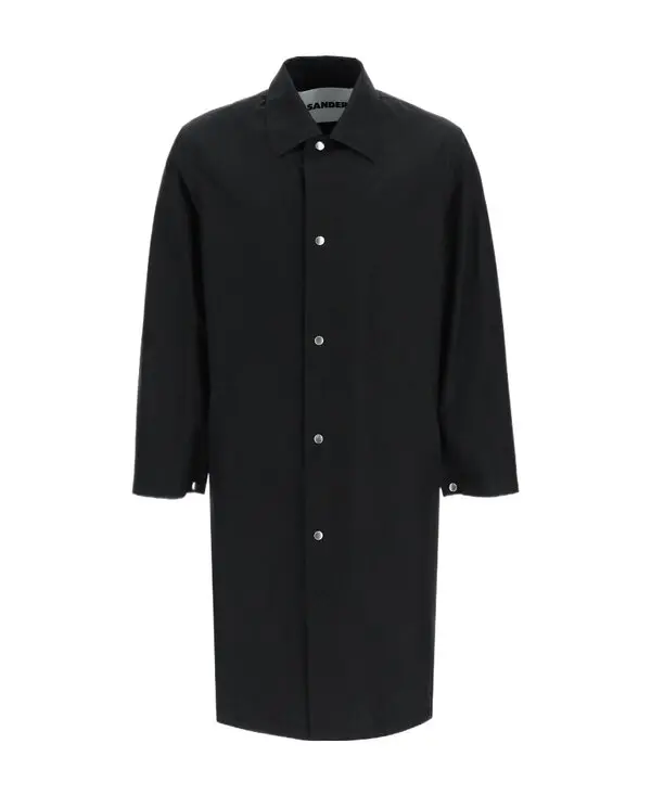 JIL SANDER Long Coat With Logo Detail