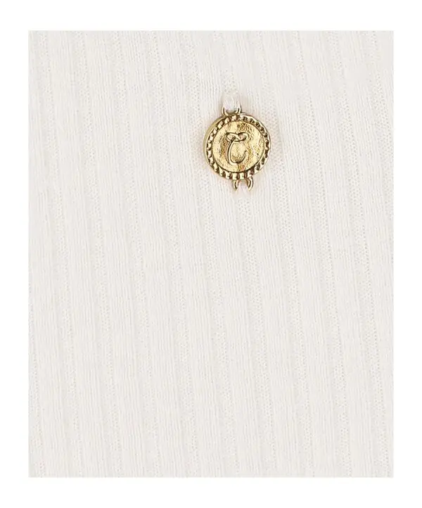 Chloé Scoop Neck Fitted Knit Cardigan With Lace Trim - White
