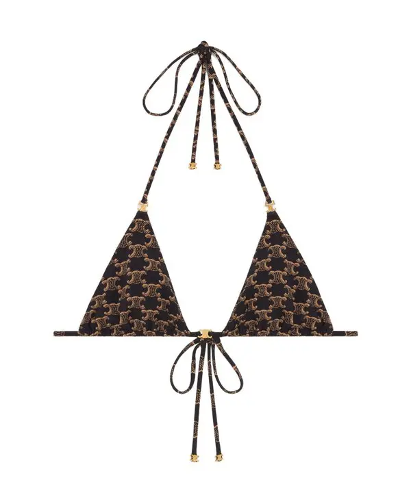 Celine Monogram Matte Jersey Triangle Top - Black