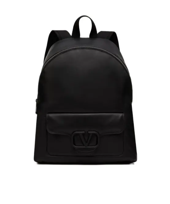 Valentino Garavani Vlogo Signature Zip-up Backpack - Black