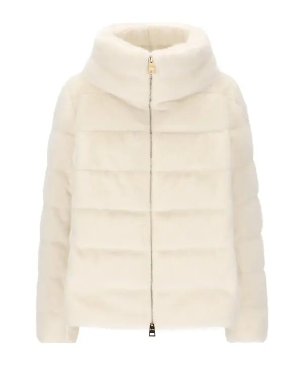 Herno High-neck Zipped Down Jacket - White