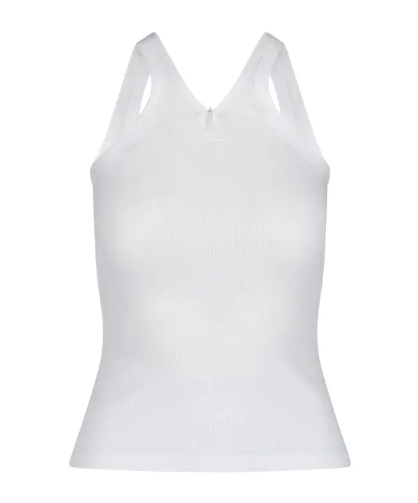 COURREGES Courrèges Criss-cross Ribbed Tank Top - White