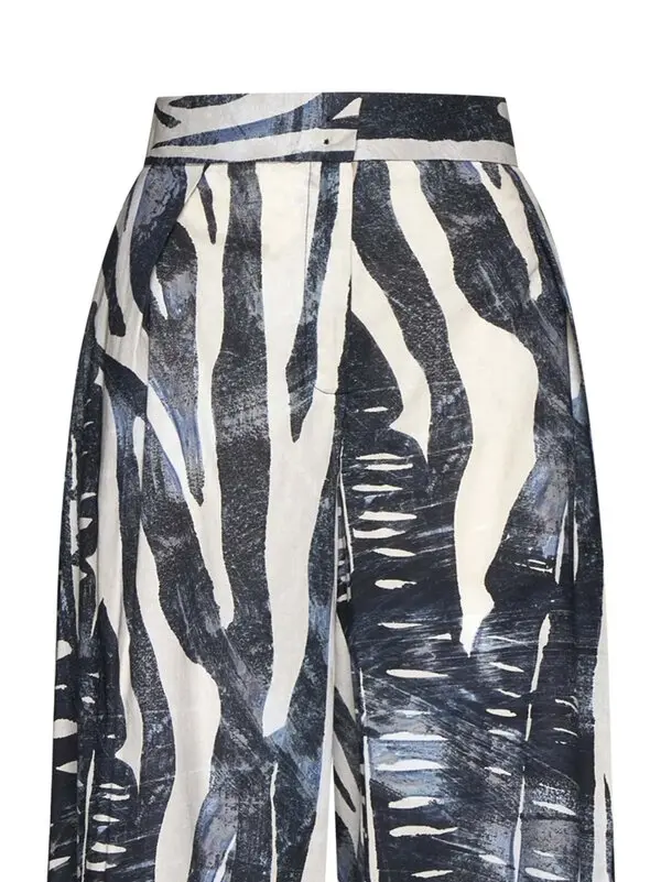 KAOS Printed Straight-leg Casual Trousers