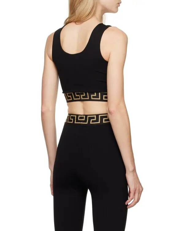 Versace Greca Border Sleeveless Cropped Top