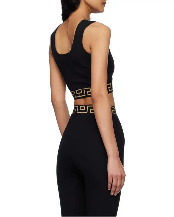Versace Greca Border Sleeveless Cropped Top