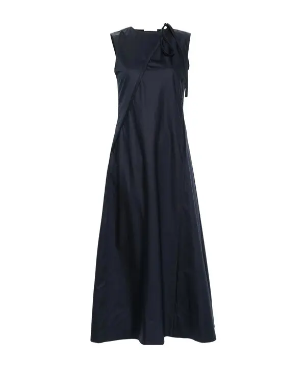 Co Name Sleeveless Midi Dress With Bell-shaped Skirt - Black